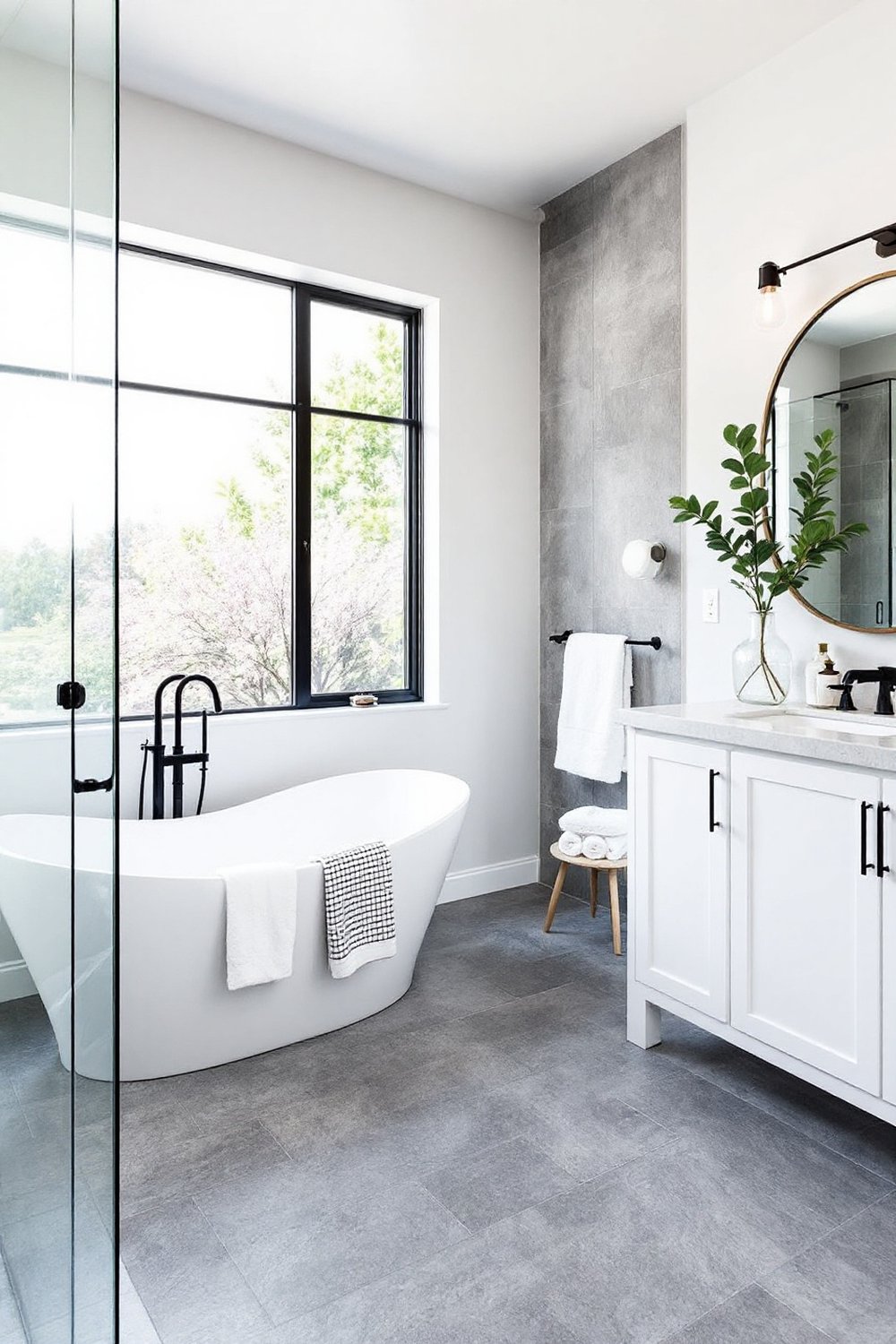 27 Chic Grey Bathroom Ideas That Never Go Out of Style - Trimmed Roots